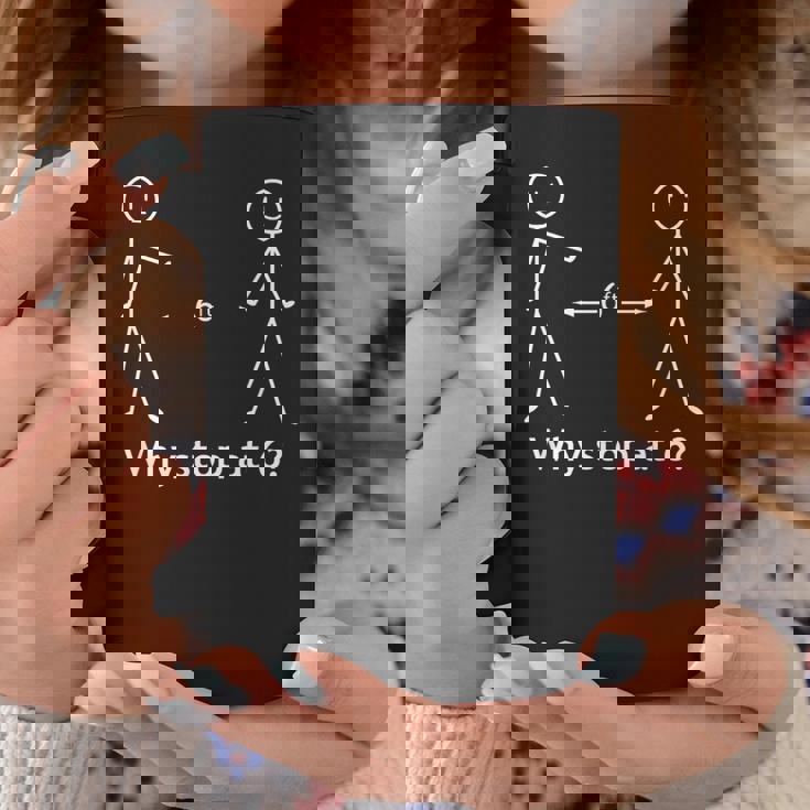 Stick Figure Why Stop At Six Feet Social Distance Coffee Mug - Monsterry