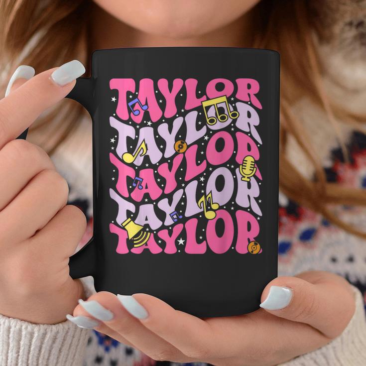 Girl Retro Taylor First Name Personalized Birthday Groovy Coffee Mug ...