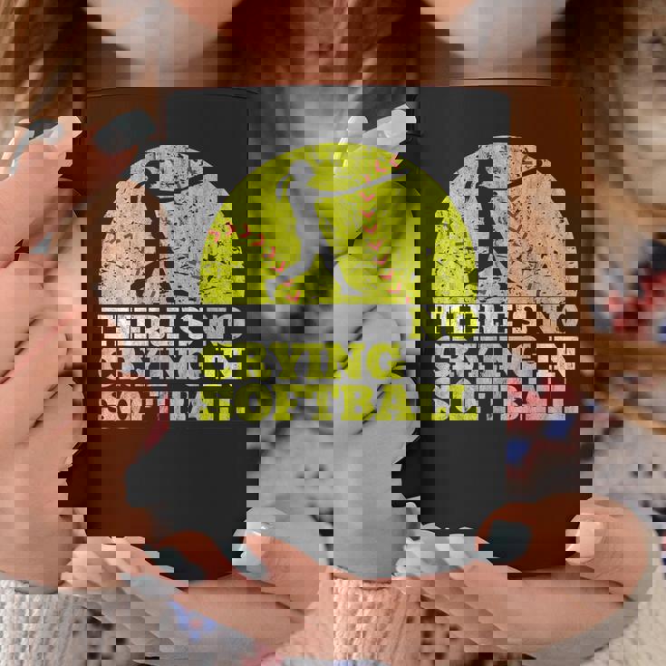 There's No Crying In Softball Team Silhouette Coffee Mug - Monsterry