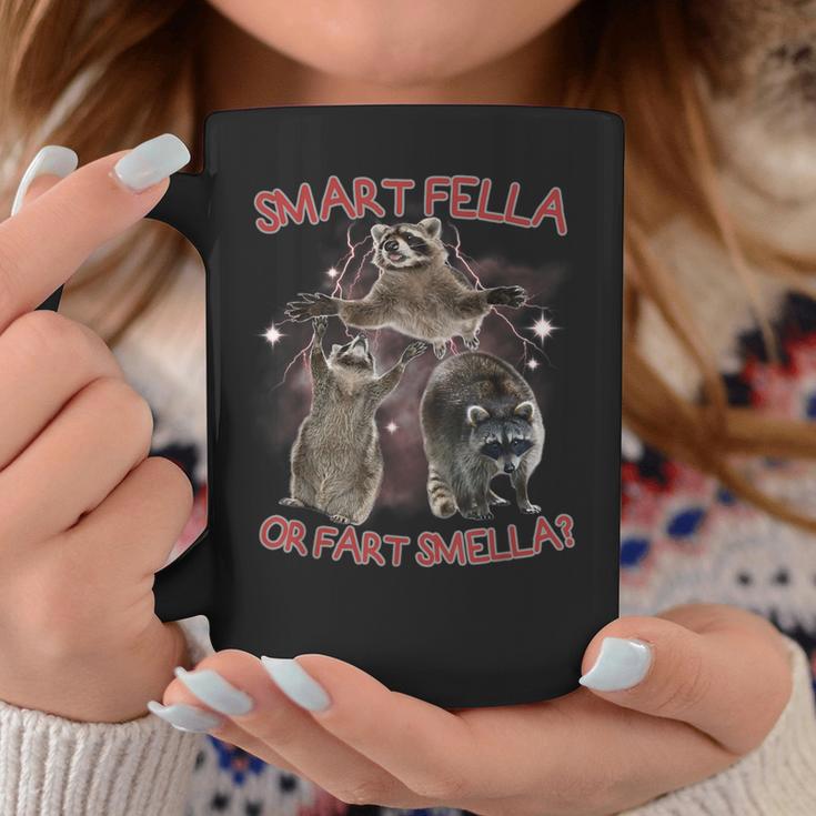 Smart Fella Or Fart Smella Raccoon Coffee Mug - Monsterry
