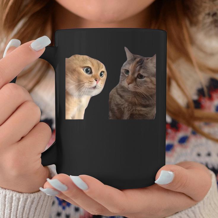 Two Cats Talking Meme Coffee Mug | Mazezy