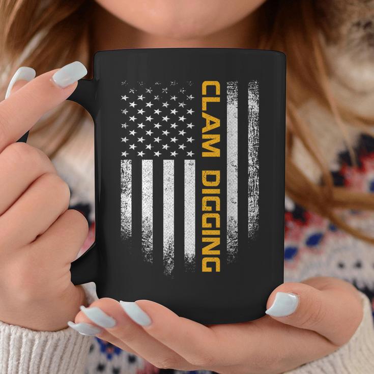 Vintage Usa American Flag Clams Clamming Clam Digging Digger Coffee Mug ...