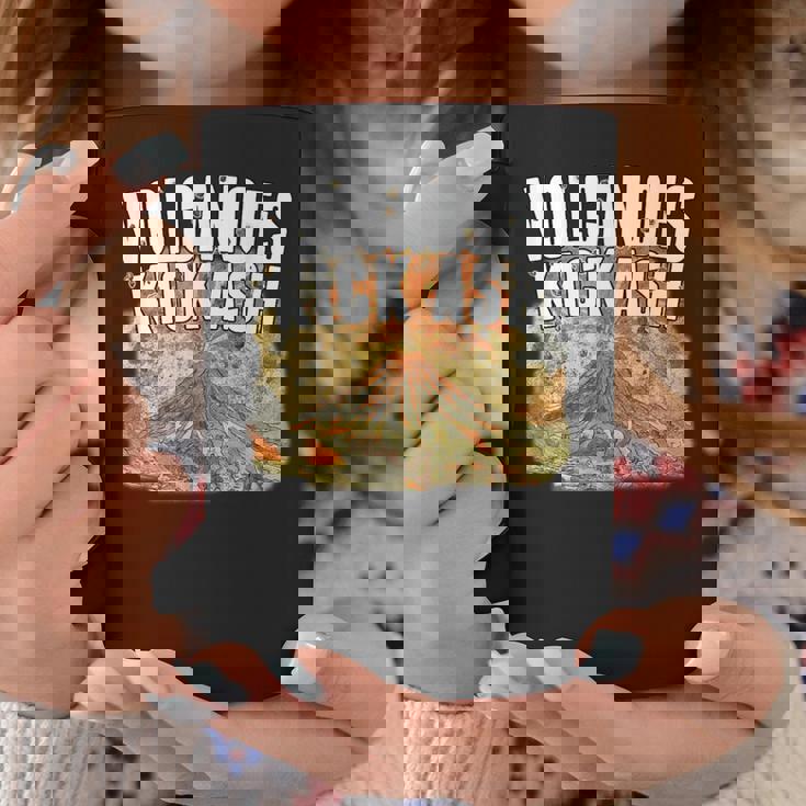 Volcano Pun Volcanoes Kick Ash Vintage Graphic Coffee Mug - Monsterry