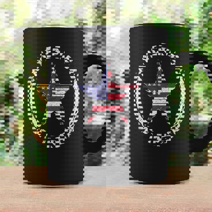 America First Usa Flag American Star Roundel Patriot Coffee Mug - Monsterry