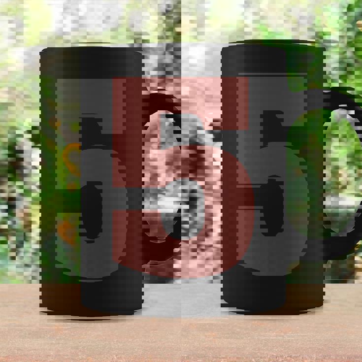 Big Maroon Color Dark Red Number 5 Five Coffee Mug - Monsterry