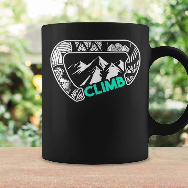 Cool Carabiner Rock Climbing Gif Climber Bouldering Coffee Mug | Mazezy