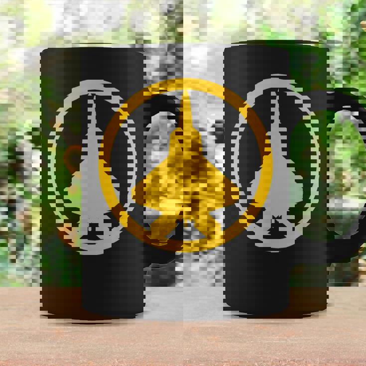 F-22 Raptor Yellow Air Force Military Fighter Jet Coffee Mug - Monsterry
