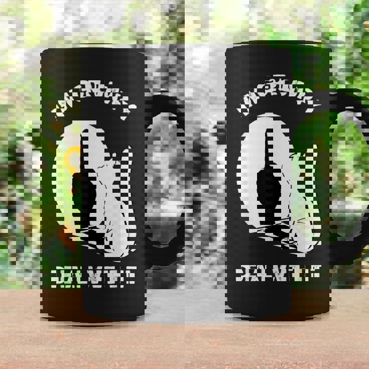 Cat Cat Shadow I'm Grumpy Deal With It Coffee Mug - Seseable