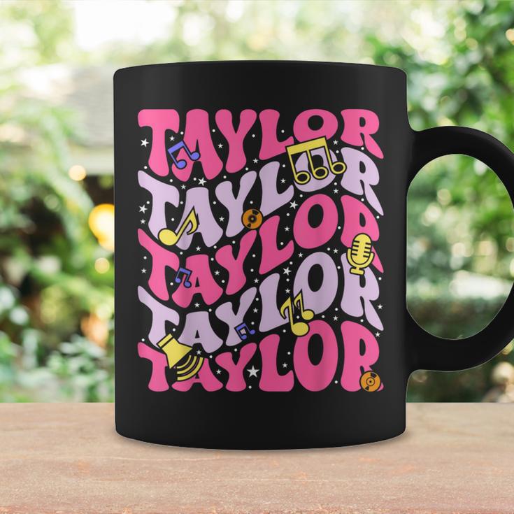 Girl Retro Taylor First Name Personalized Birthday Groovy Coffee Mug ...