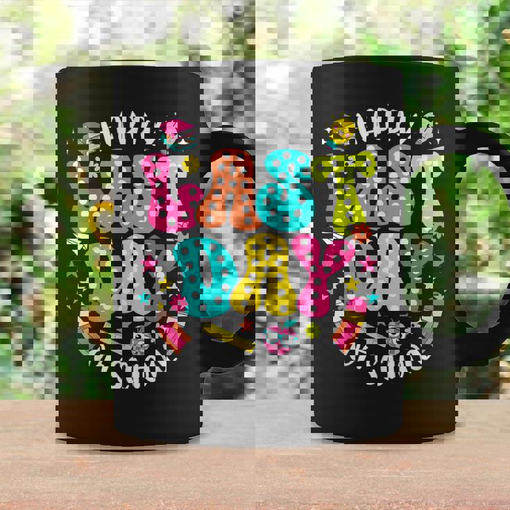 Happy Last Day Of School Groovy Students And Teachers Coffee Mug | Mazezy