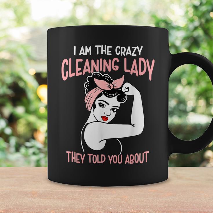 Housekeeping Retro Woman I'm The Crazy Cleaning Lady Coffee Mug ...