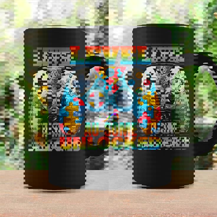 Level Au-Some Unlocked Video Game Controller Autism Coffee Mug - Monsterry