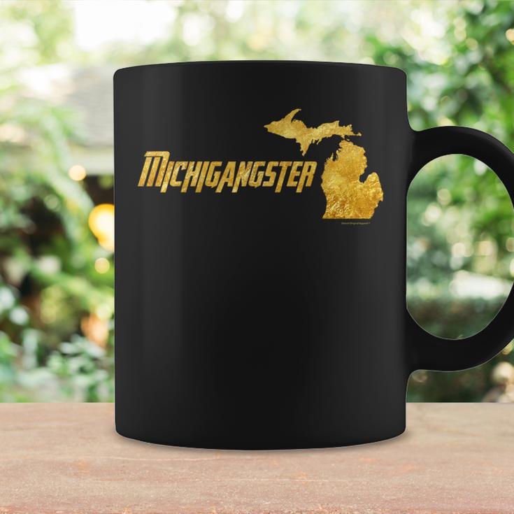 Michigangster Gold Detroit Michigan Midwest Mitten Coffee Mug - Monsterry