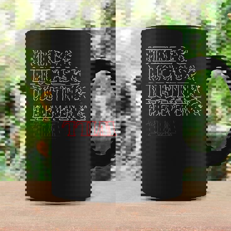 Mike Lucas Dustin Eleven & Will Coffee Mug - Monsterry