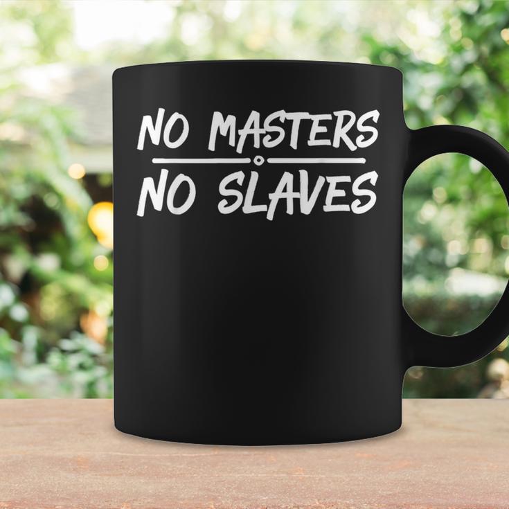 No Masters No Slaves Anarchy Anarchist Libertarian Coffee Mug - Monsterry