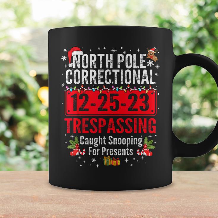 North Pole Correctional Christmas Snooping Presents Coffee Mug | Mazezy