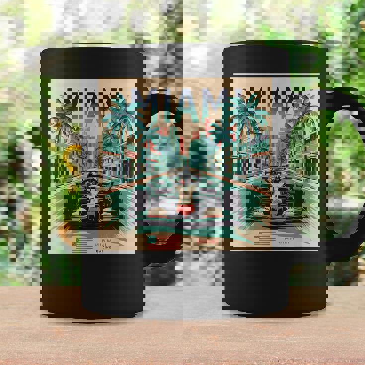 Retro Miami Racing Car Formula Racing Coffee Mug | Mazezy