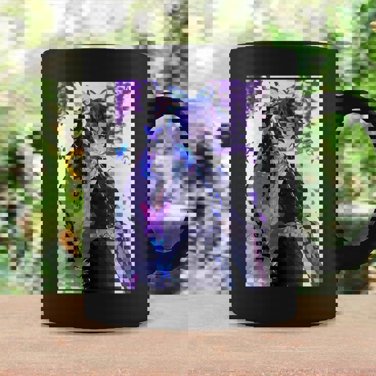 Shinobu Kocho Drawing Her Sword And Butterflies Flying Coffee Mug ...