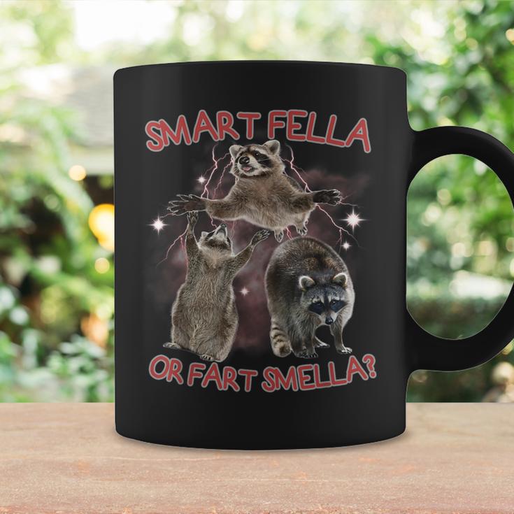 Smart Fella Or Fart Smella Raccoon Coffee Mug - Monsterry