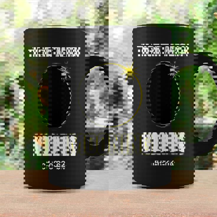 Solar Eclipse Great American Mooning 2024 Eclipse Coffee Mug | Mazezy