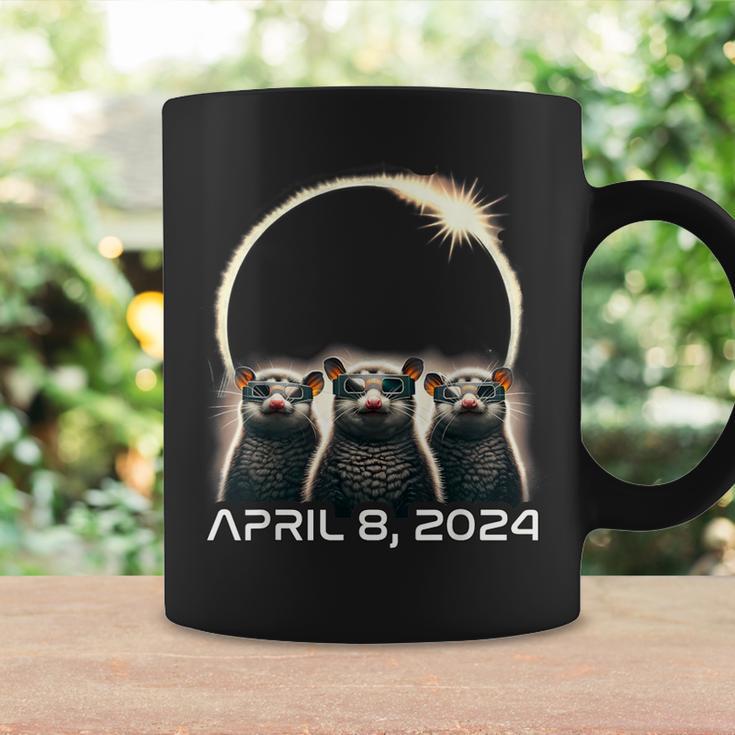 Total Solar Eclipse 2024 Opossum In Astronomy Glasses Coffee Mug | Mazezy