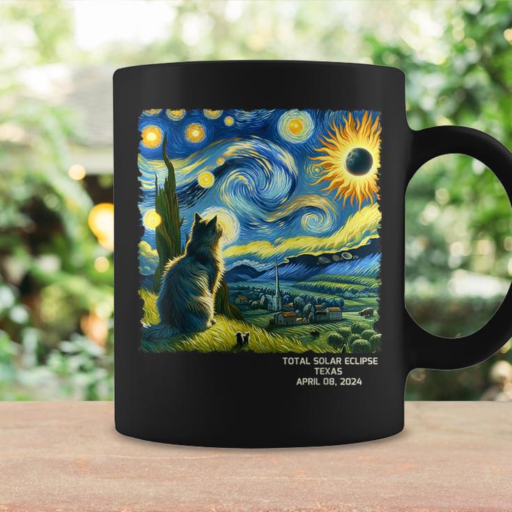 Total Solar Eclipse April 08 2024 Texas Starry Night Cat Coffee Mug ...