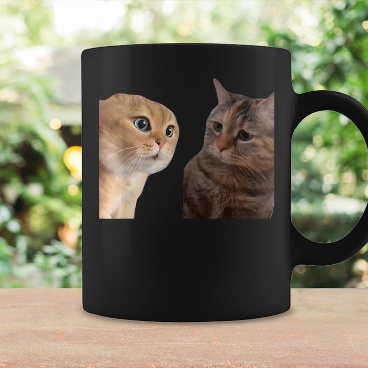 Two Cats Talking Meme Coffee Mug | Mazezy