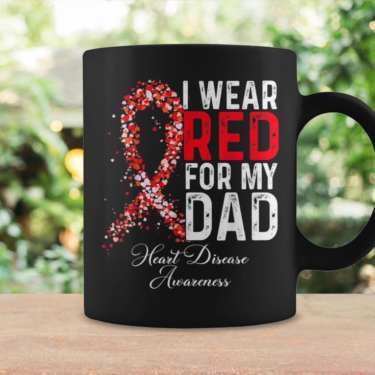 I Wear Red For My Dad Heart Disease Awareness Coffee Mug - Monsterry