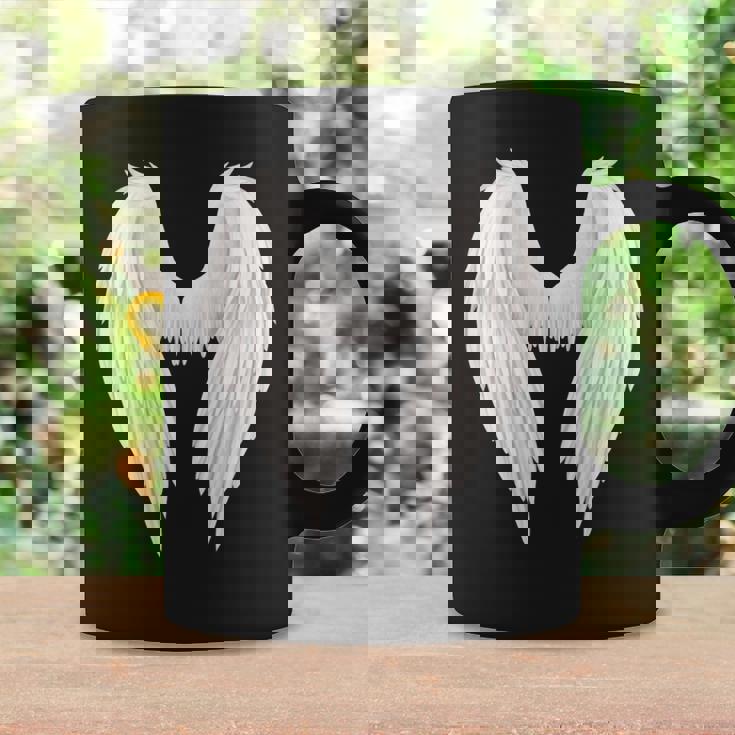 White Angel Wings On The Back Coffee Mug - Monsterry