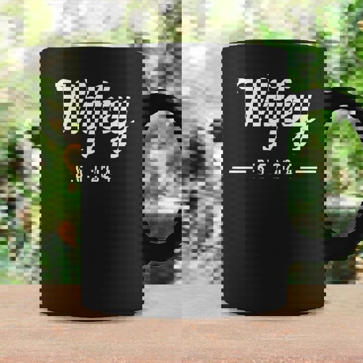 Wifey Est 2024 Logo Loading Wedding Couple Just Married 2024 Coffee Mug ...