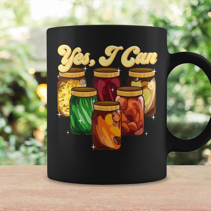Yes I Can Canning Food Preserving Jars Fan Retro Coffee Mug - Monsterry
