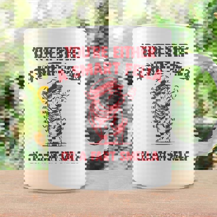 Are You A Smart Fella Or Fart Smella Bouledogue Meme Coffee Mug - Monsterry