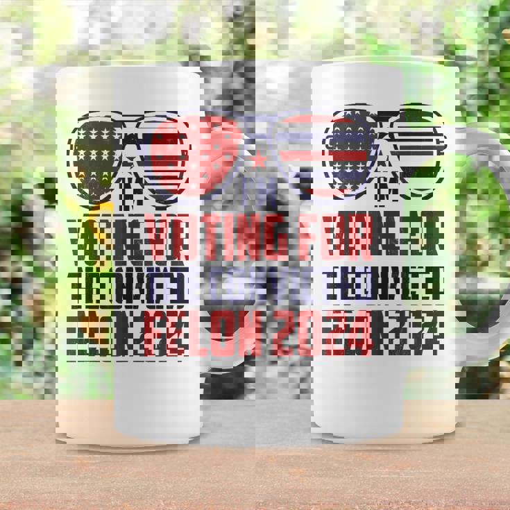 I'm Voting For A Felon In 2024 Us Flag Sunglasses Women Coffee Mug | Mazezy