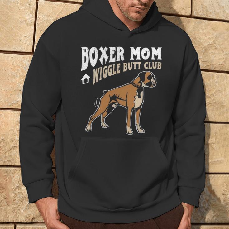 Boxer Mom Wiggle Butt Club Boxer Dog Hoodie | Mazezy