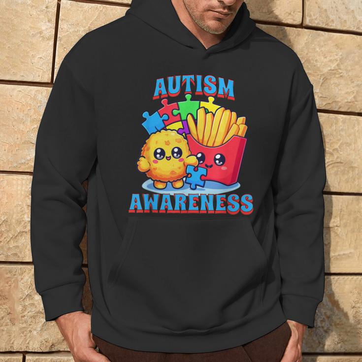 Chicken Nugget And French Fries Autism Awareness Hoodie - Seseable
