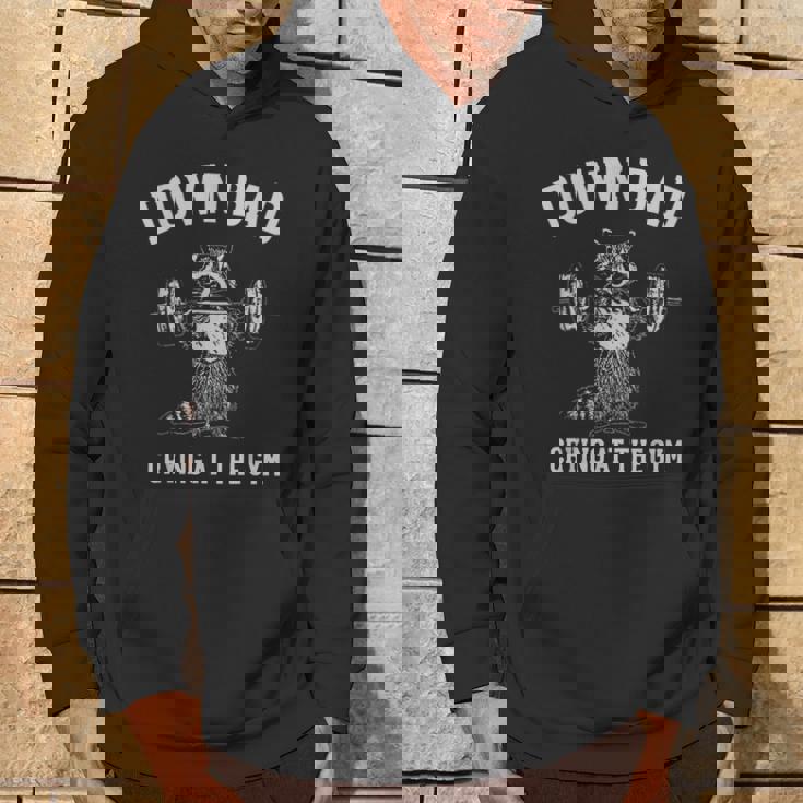 Down Bad Crying At The Gym Racoon Meme Hoodie - Seseable