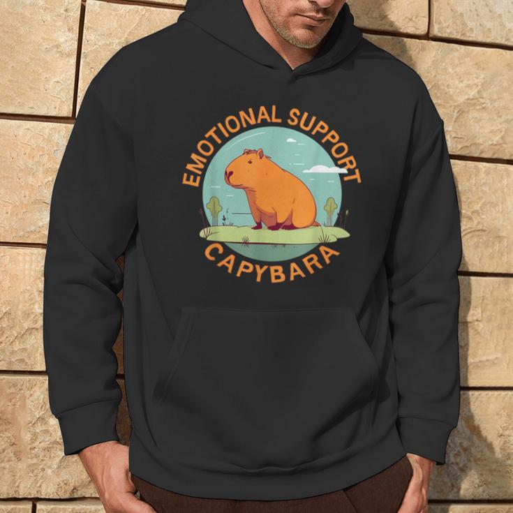 Emotional Support Capybara Capybara Animal 80S Style Hoodie - Monsterry