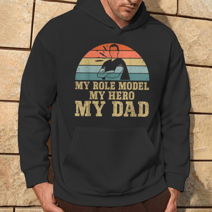 My Role Model My Hero My Dad Fathers Day Son & Daughter Hoodie - Thegiftio
