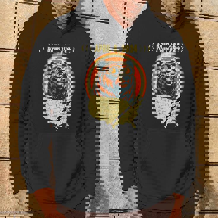 Solar Eclipse 2024 Grizzly Bear Wearing Solar Eclipse Glasse Hoodie ...