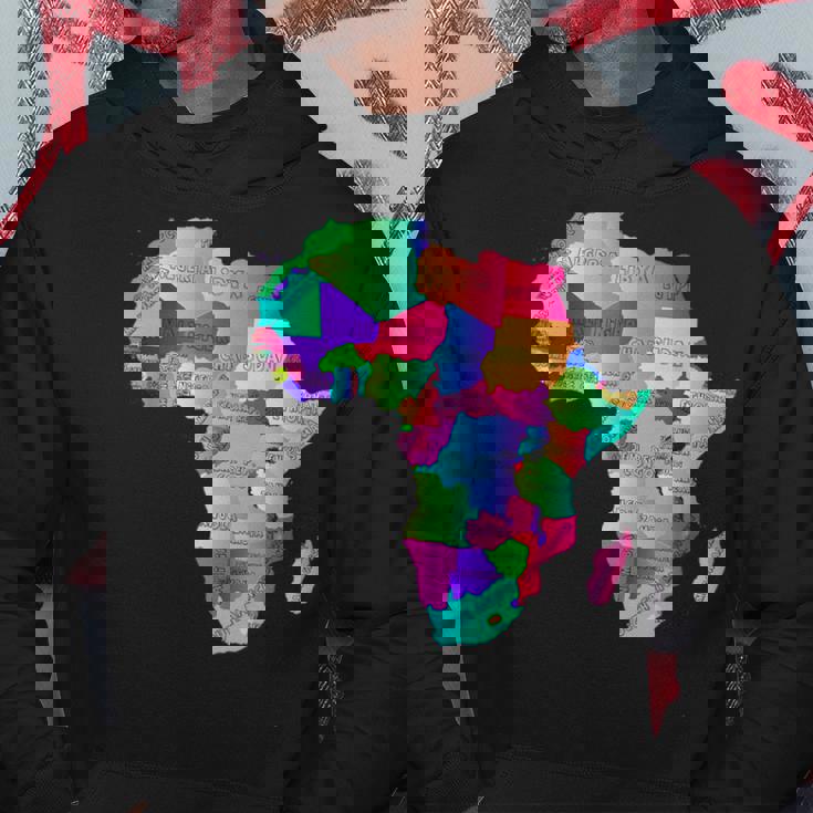 Africa Map With Boundaries And Countries Names Hoodie - Monsterry