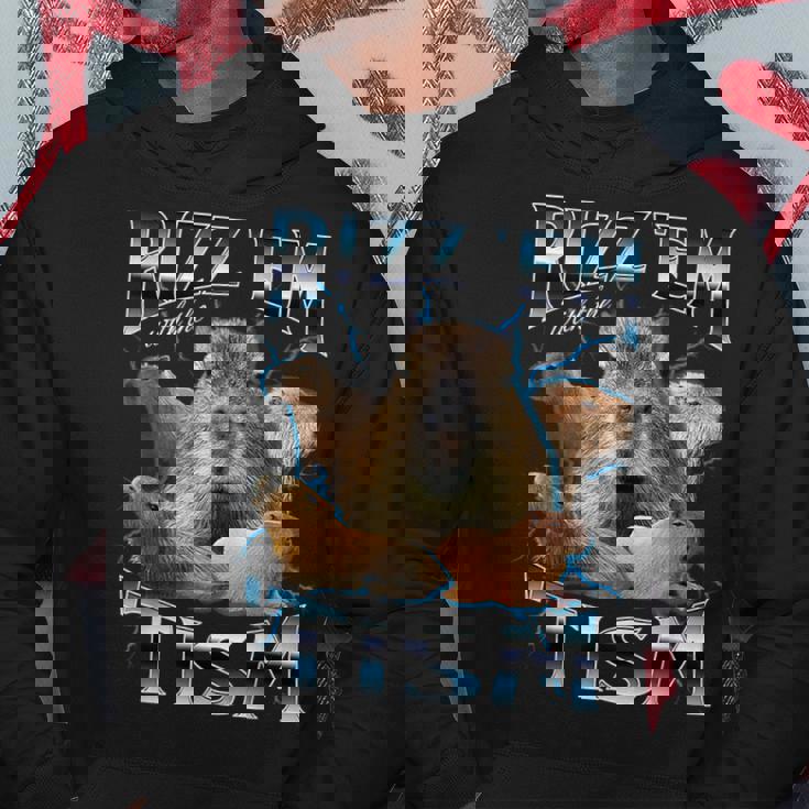 Autism Rizz Em With The Tism Meme Autistic Capybara Hoodie | Mazezy