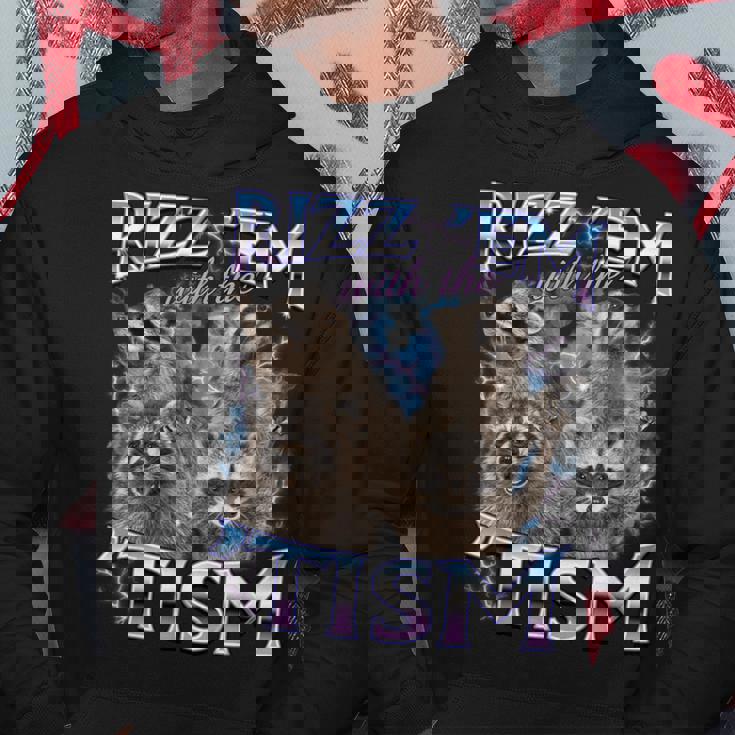 Autism Rizz Em With The Tism Meme Autistic Raccoon Hoodie - Monsterry