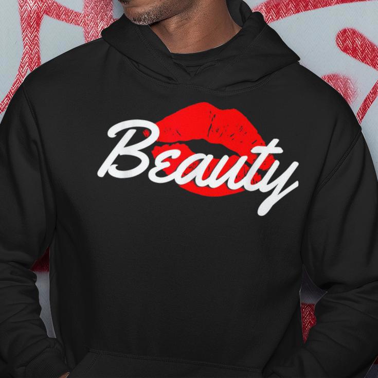 Beauty Lips Kisses Matching Couples Beast Workout Gym Hoodie - Monsterry