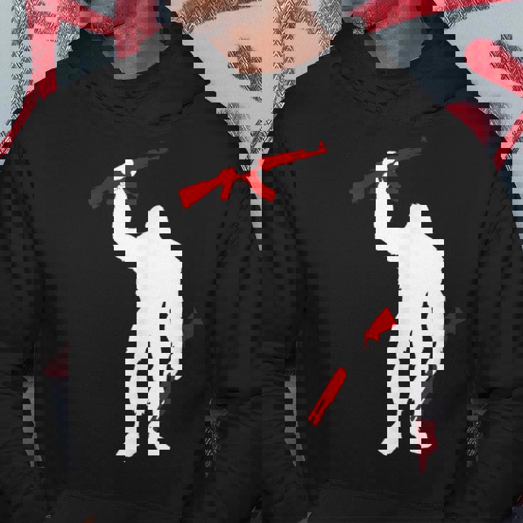 Bigfoot 2Nd Amendment Sasquatch With Ak-47 Rifle And Shotgun Hoodie ...