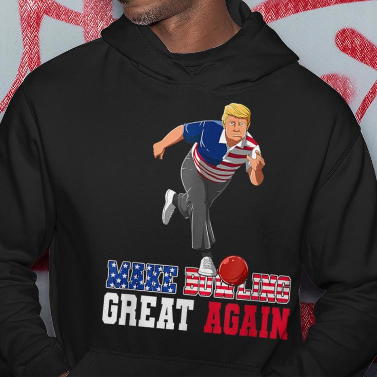 Make Bowling Great Again Trump Bowling Accessories Hoodie - Monsterry