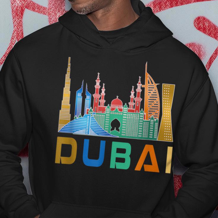 Dubai United Arab Emirates Souvenir I Love Dubai Skyline Hoodie - Monsterry