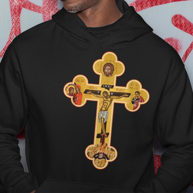 Greek Orthodox Jesus Christ Cross Icon Hoodie - Monsterry