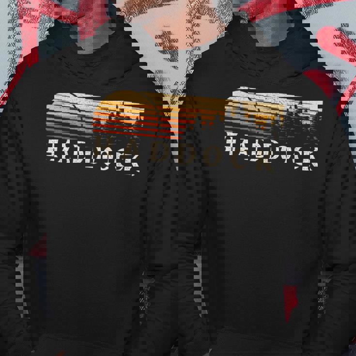 Haddock Ga Vintage Evergreen Sunset Eighties Retro Hoodie | Mazezy