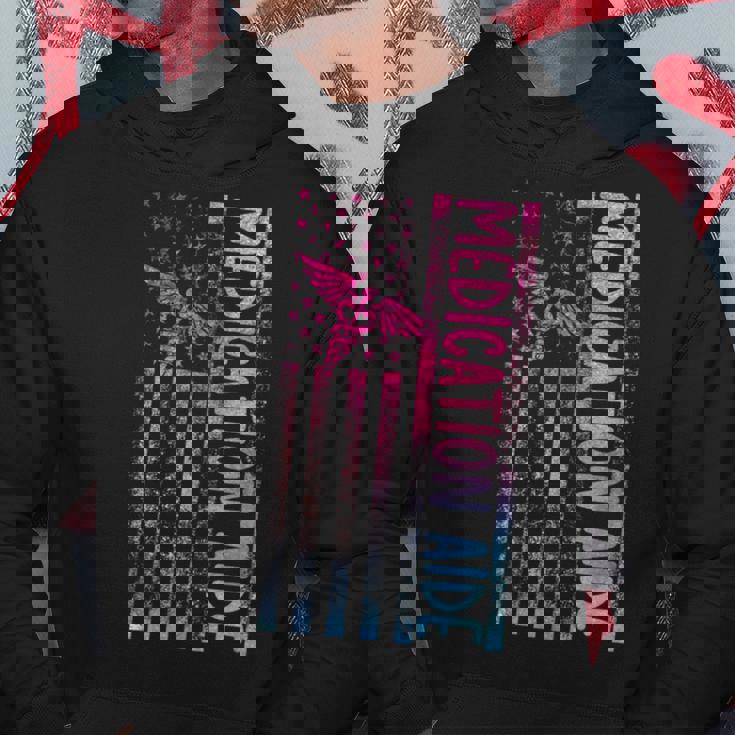 Medication Aide American Flag Med Aide Medication Aides Hoodie - Monsterry