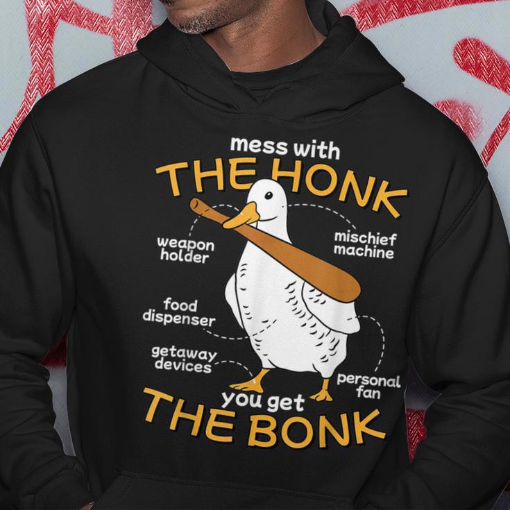 Mess With The Honk You Get The Bonk Goose Anatomy Meme Hoodie | Mazezy